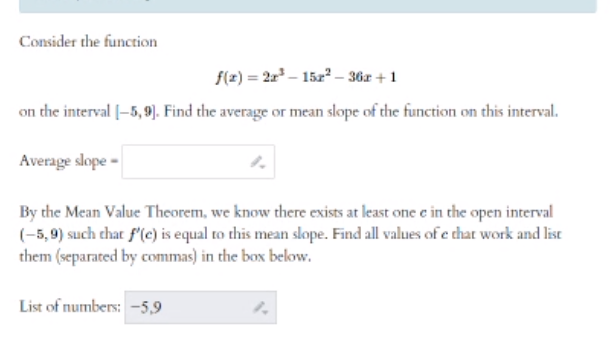 Solved Consider the function f(x)=2x3−15x2−36x+1 on the | Chegg.com