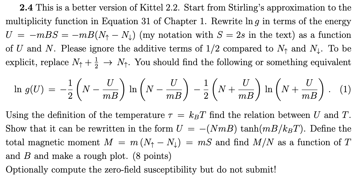 Solved 2.4 This is a better version of Kittel 2.2. Start | Chegg.com