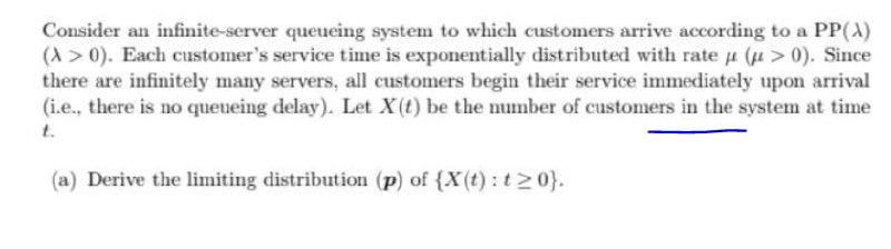 Solved Consider an infinite-server queueing system to which | Chegg.com