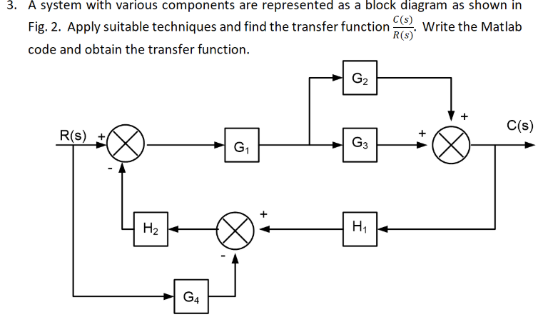 Solved 3. A system with various components are represented | Chegg.com
