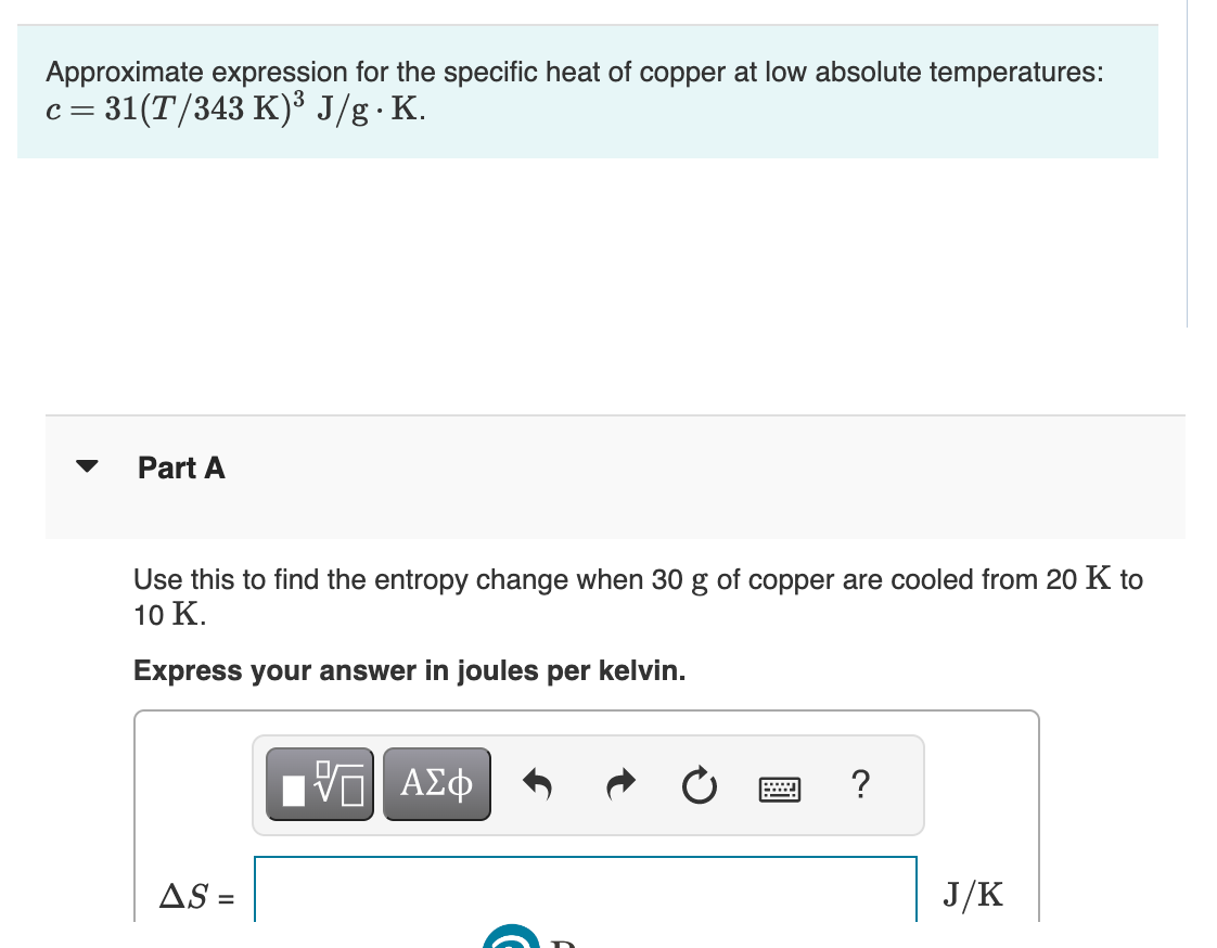 Solved Approximate expression for the specific heat of | Chegg.com