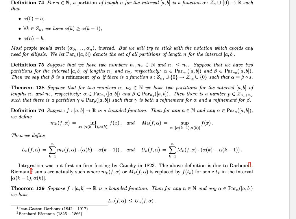 Solved Theorem 140 Suppose f : [a, b] → R is a bounded | Chegg.com