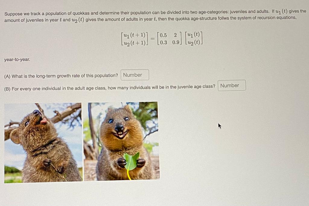 Suppose we track a population of quokkas and | Chegg.com