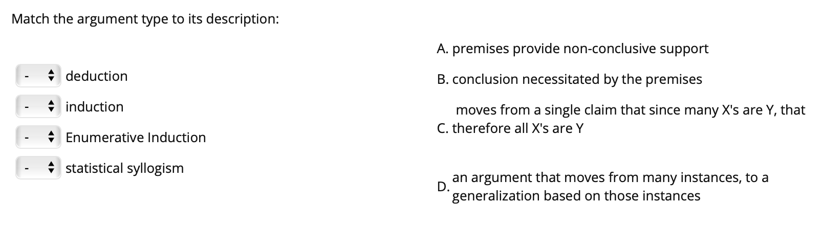 Solved Match the proposition type with its example Universal | Chegg.com