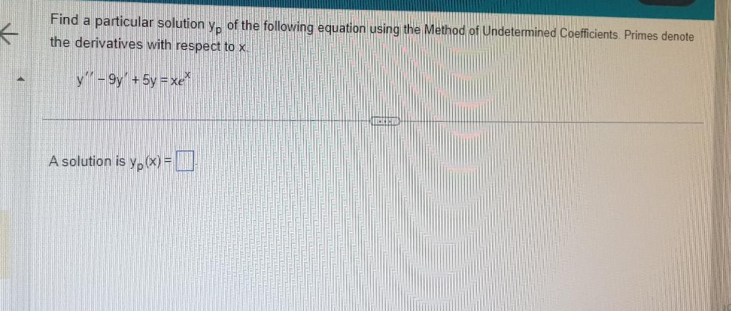 Solved Find a particular solution yp of the following | Chegg.com