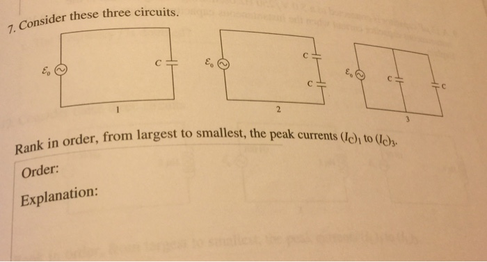 Solved Consider these three circuits. Rank in order, from | Chegg.com