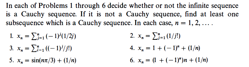 Solved In each of Problems 1 through 6 decide whether or not | Chegg.com
