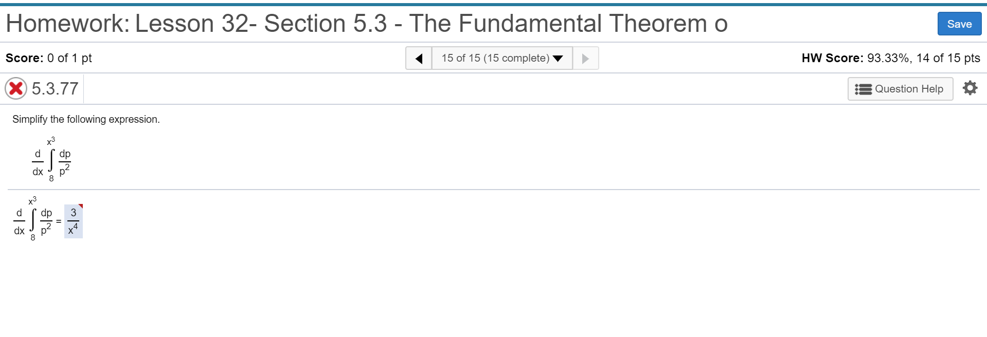 Solved Homework: Lesson 32- Section 5.3 - The Fundamental | Chegg.com