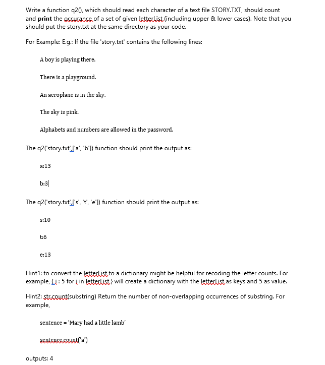 Solved Write a function 920, which should read each | Chegg.com