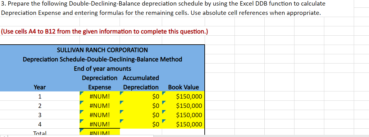 Solved 3 Prepare The Following Double Declining Balance