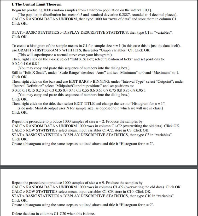 Solved ' SOLVE USING MINITAB. DO NOT SOLVE IF NOT USING | Chegg.com