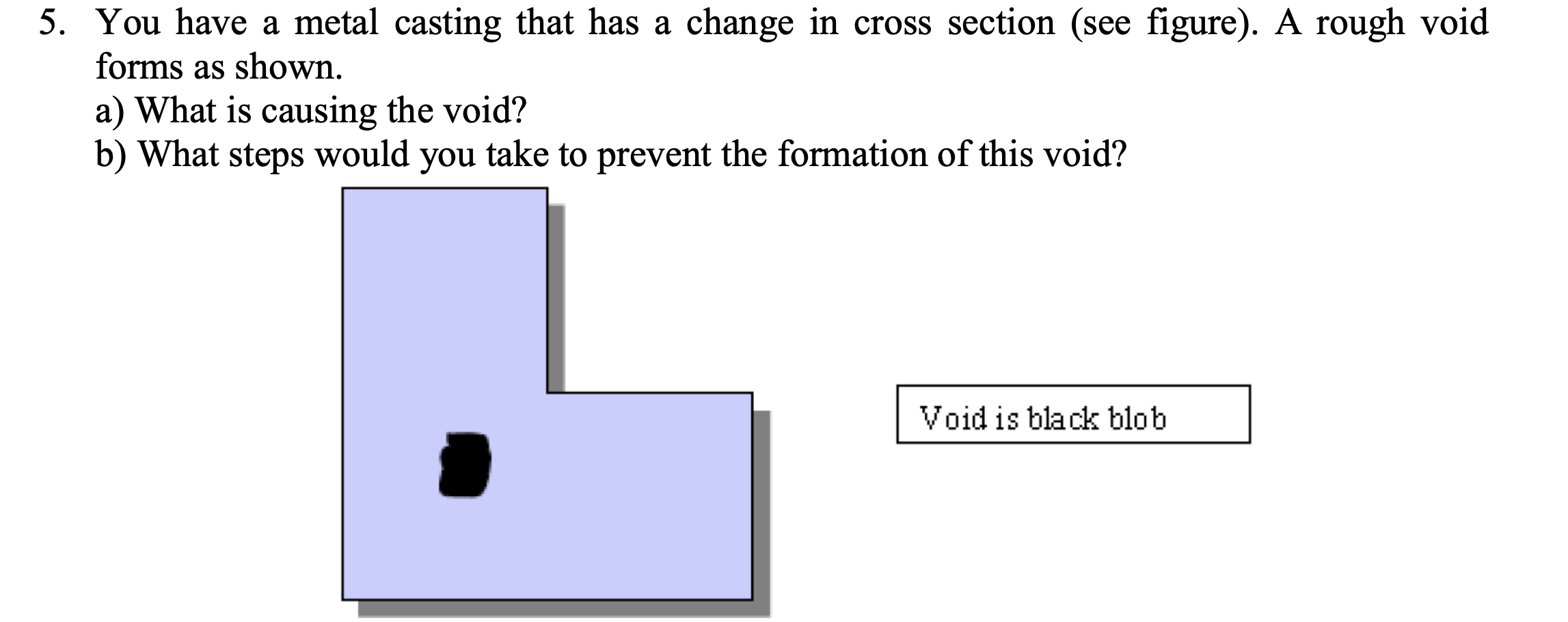 Solved 5. You have a metal casting that has a change in | Chegg.com