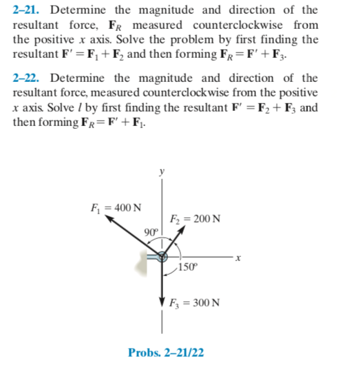 Solved Only 2-21 using tip-to-tail method to sum all three | Chegg.com