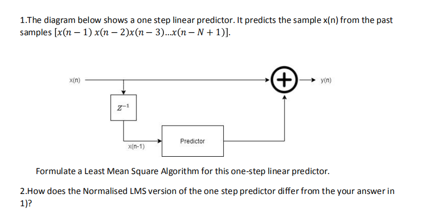1.The diagram below shows a one step linear | Chegg.com