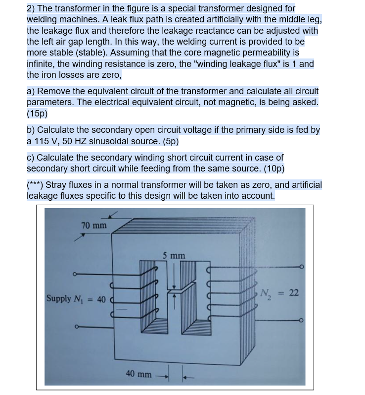 Solved 2) The transformer in the figure is a special | Chegg.com