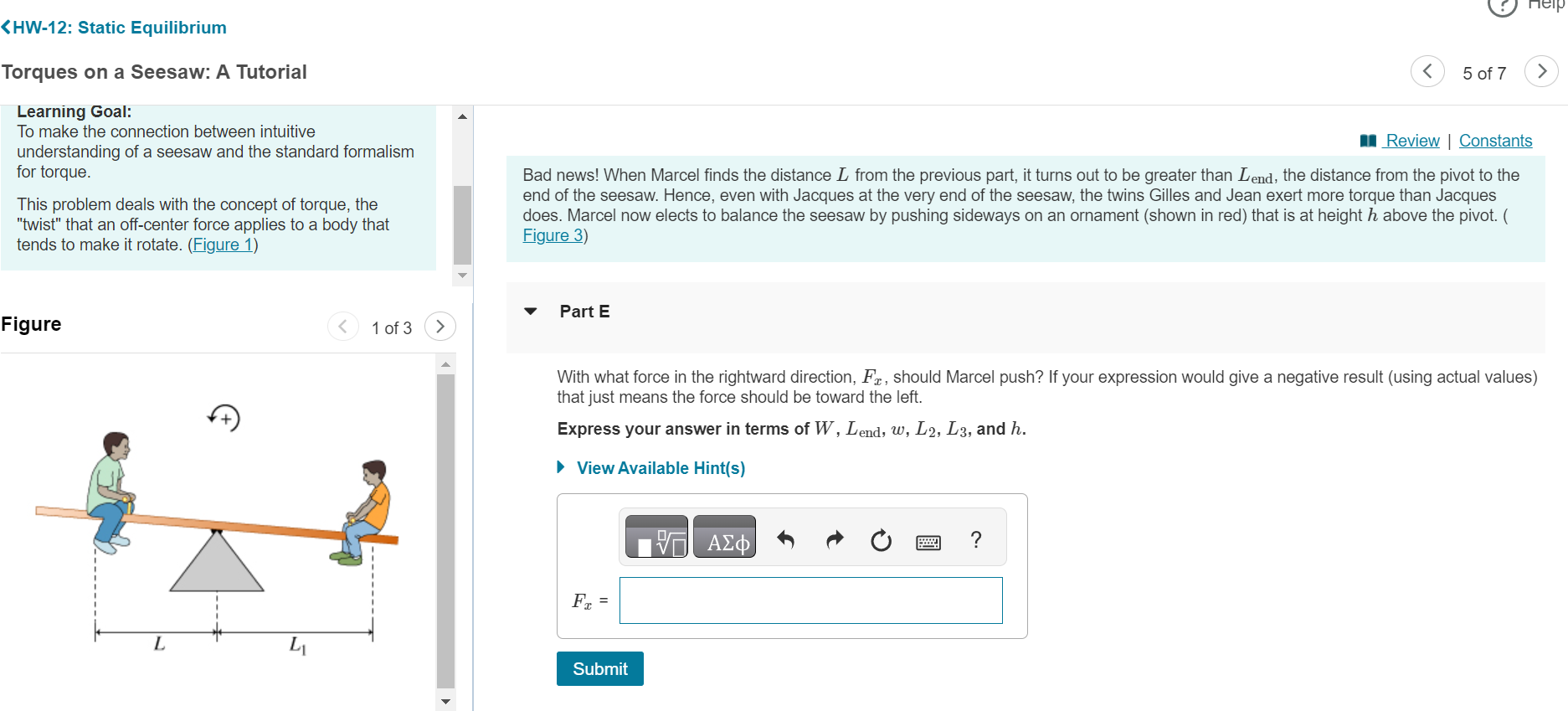 Torques on a Seesaw: A TutorialLearning Goal:To make | Chegg.com