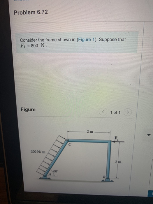 Solved Problem 6.72 Consider the frame shown in (Figure 1). | Chegg.com