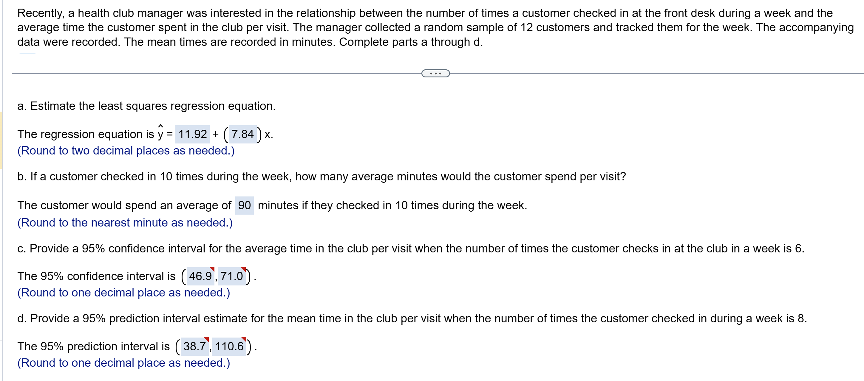 Solved please show how to use the formula for the 95% | Chegg.com