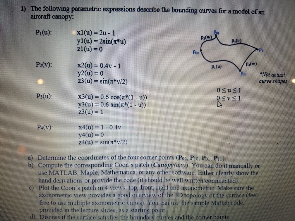 1) The following parametric expressions describe the | Chegg.com