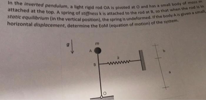 Solved In the inverted pendulum, a light rigid rod OA is | Chegg.com