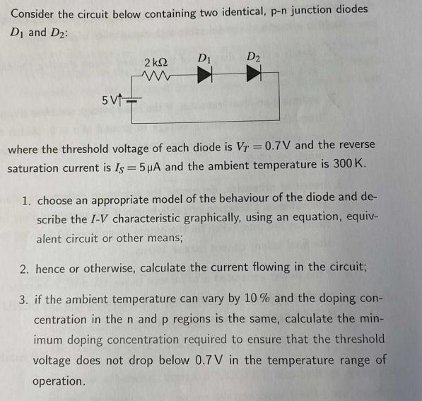 Solved Consider the circuit below containing two identical, | Chegg.com