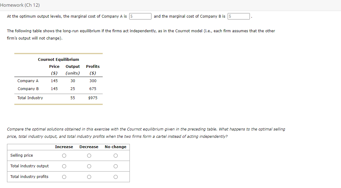 Solved 3. Exercise 12.3 Assume that two companies (A and B) | Chegg.com