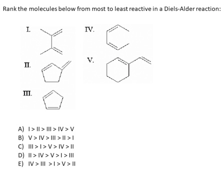 Solved Rank the molecules below from most to least reactive | Chegg.com