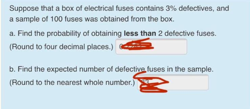 Solved Suppose that a box of electrical fuses contains 3% | Chegg.com