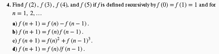Solved 4. Find f (2), f (3), f (4), and f (5) if fis defined | Chegg.com