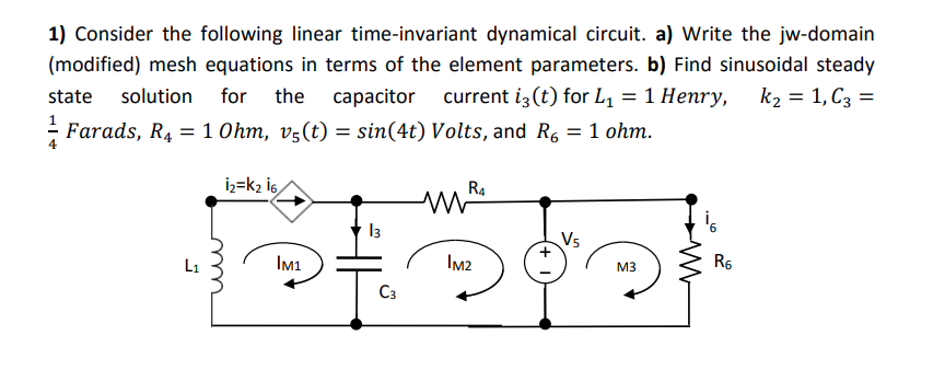 Solved 1) Consider the following linear time-invariant | Chegg.com