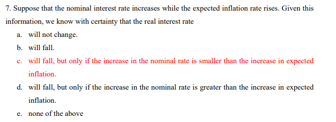Solved 7. Suppose that the nominal interest rate increases | Chegg.com
