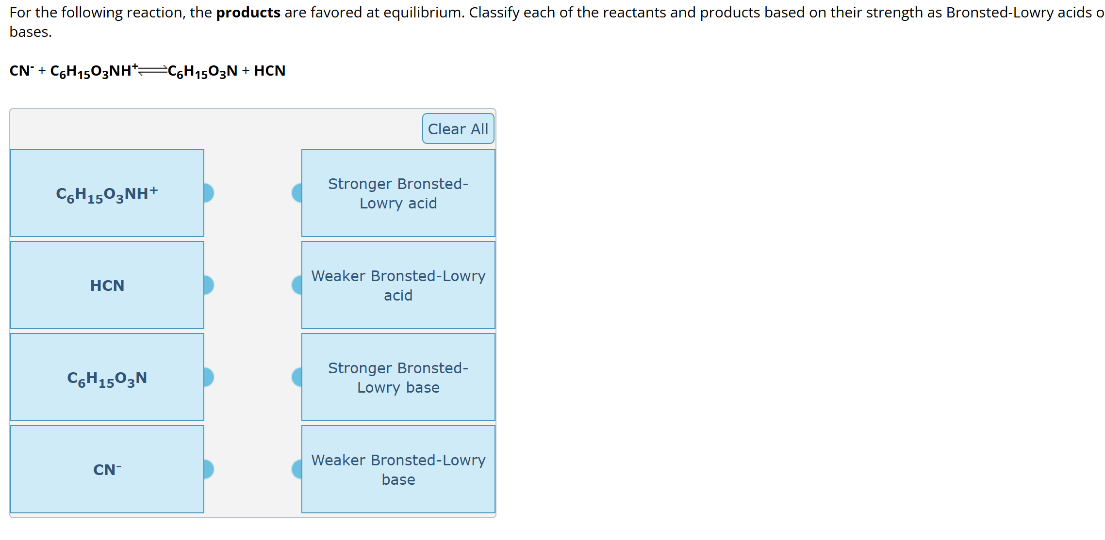 Solved For the following reaction, the products are favored | Chegg.com
