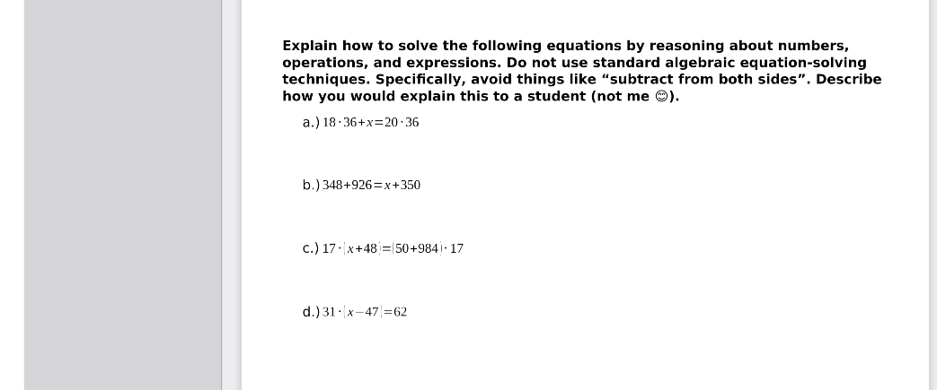 Solved Explain how to solve the following equations by | Chegg.com