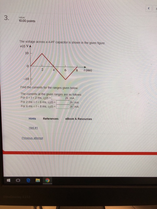 Solved 3· value 10.00 points The voltage across a 4+HF | Chegg.com