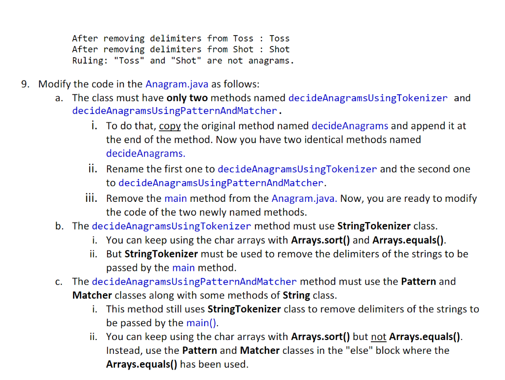 Solved Problem #3 (20 points): StringTokenizer and regular | Chegg.com