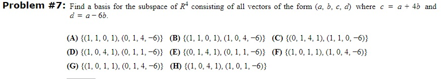 Solved Find a basis for the subspace of R4 consisting of all | Chegg.com