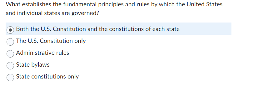 Solved What establishes the fundamental principles and rules | Chegg.com