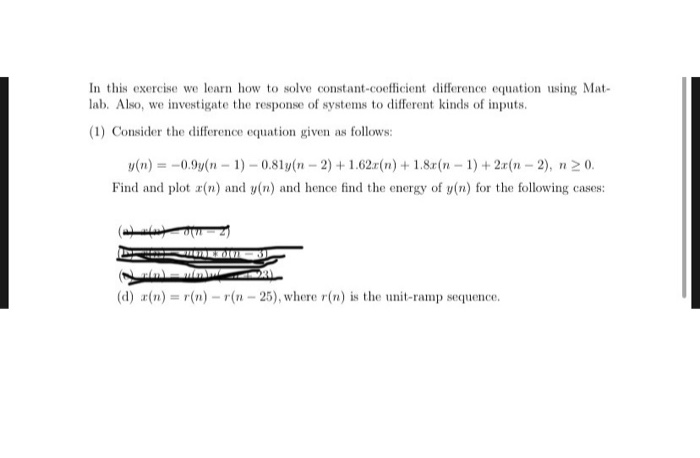 Solved In this exercise we learn how to solve | Chegg.com