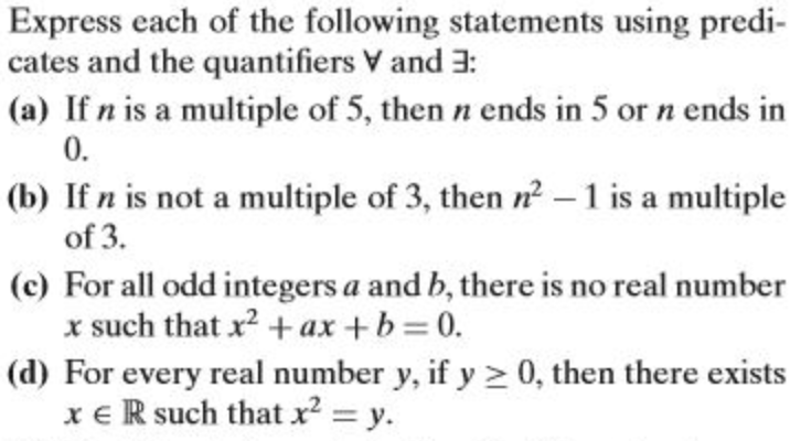 Solved Express each of the following statements using predi- | Chegg.com