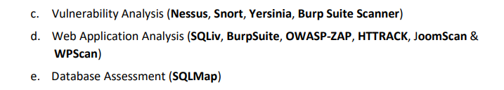 Solved c. Vulnerability Analysis (Nessus, Snort, Yersinia, | Chegg.com