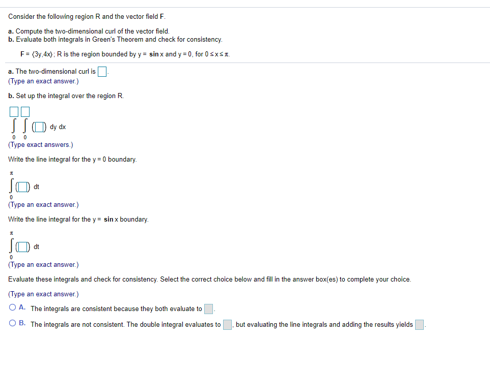 Solved Consider the following region R and the vector field | Chegg.com