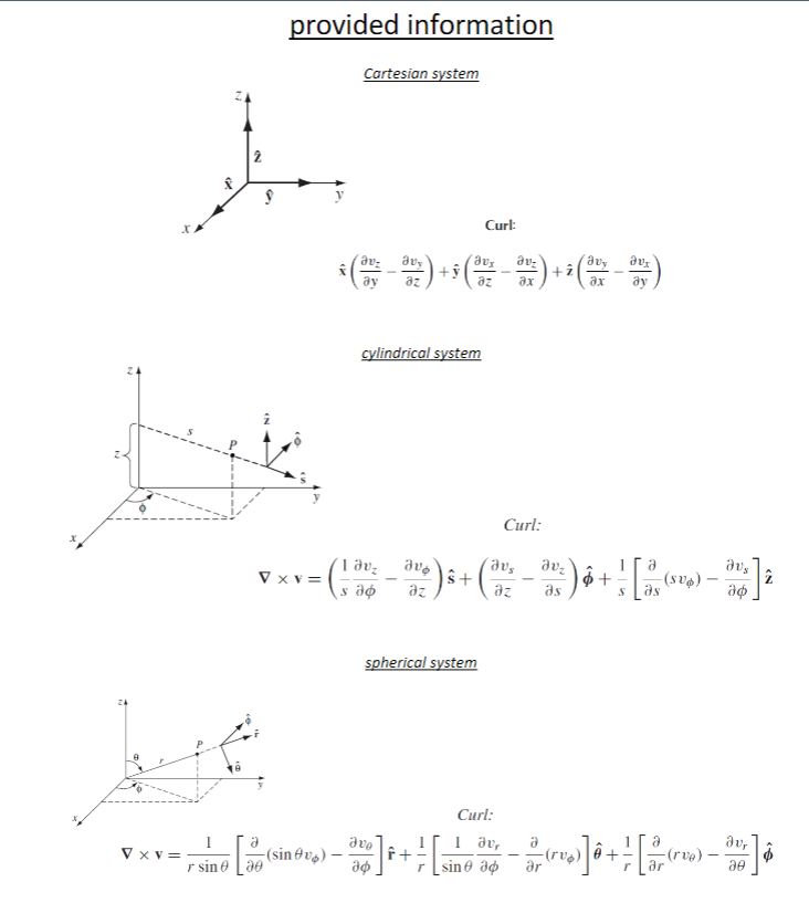 Solved provided information Cartesian system N > 9 Curl au- | Chegg.com