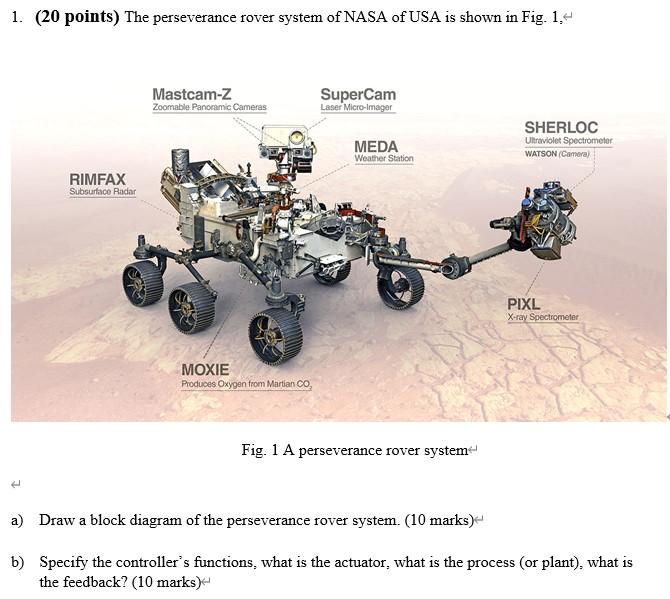 Solved 1. (20 points) The perseverance rover system of NASA | Chegg.com