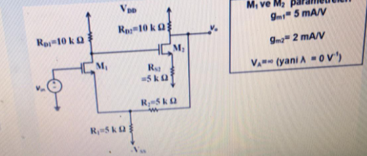 Solved gm1=5mA/V in the series-parallel amplifier circuit | Chegg.com