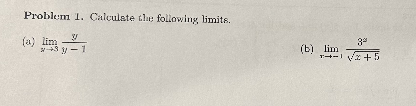 Solved Problem 1. ﻿Calculate the following | Chegg.com