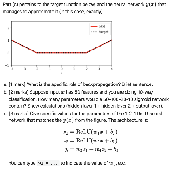 Solved Part (c) pertains to the target function below, and | Chegg.com