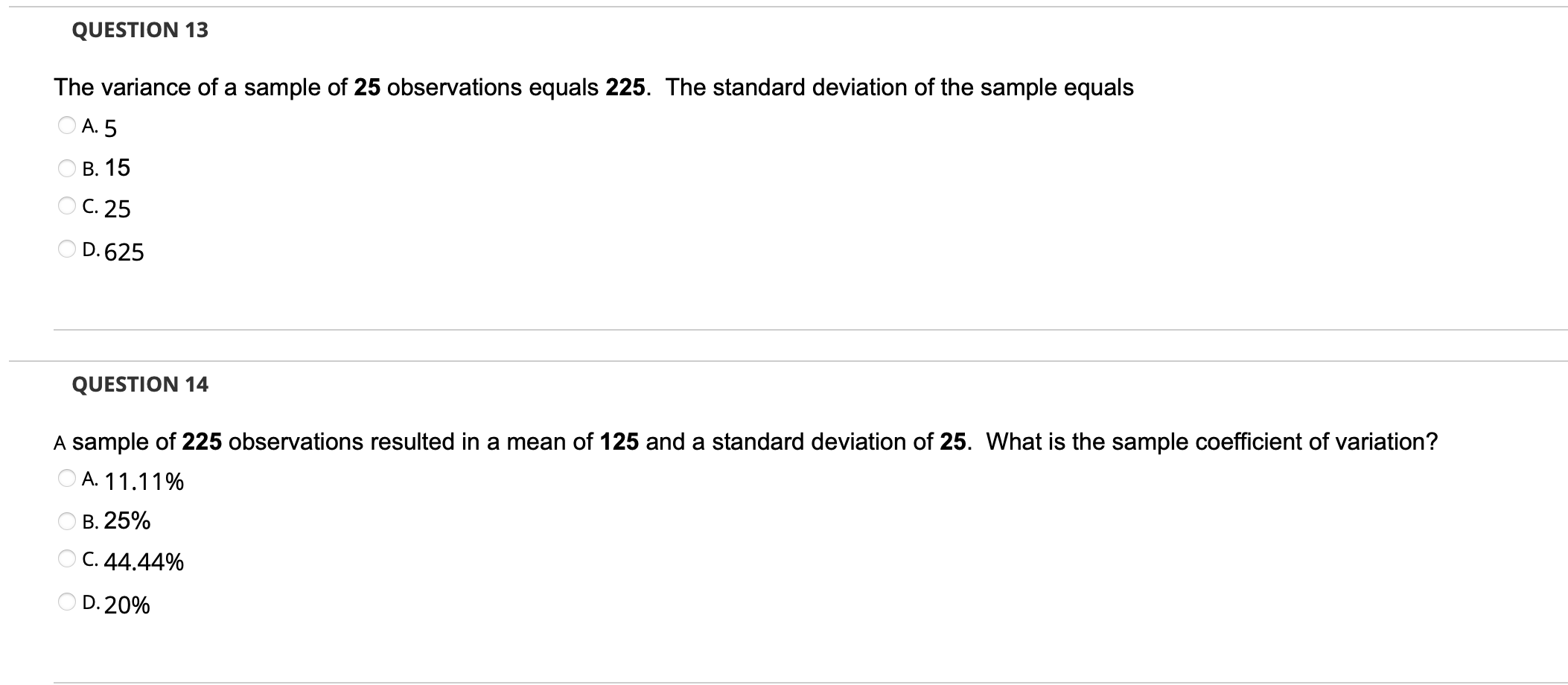 solved-question-13-the-variance-of-a-sample-of-25-chegg