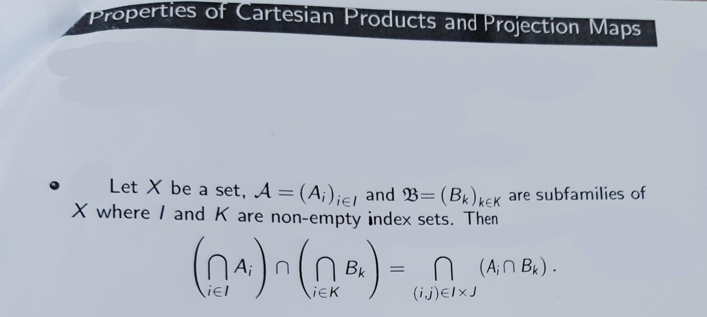 Solved Properties of Cartesian Products and Projection Maps | Chegg.com