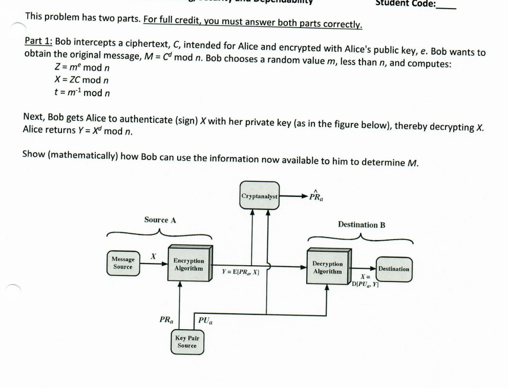 Solved Student Code: This problem has two parts. For full | Chegg.com