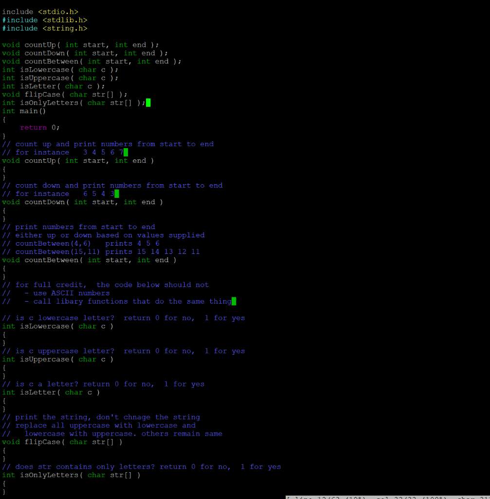 Solved Complete All The Functions Write Each Function